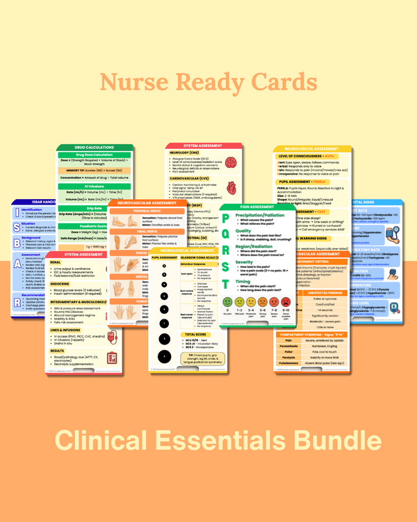 Clinical Essentials Bundle – Assessment Tools for Nurses – NurseReadyCards