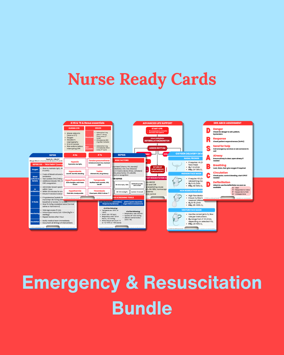 Emergency & Resuscitation Bundle – BLS, ALS & Sepsis Cards ...